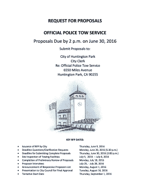 Fillable Online REQUEST FOR PROPOSALS OFFICIAL POLICE TOW SERVICE ...