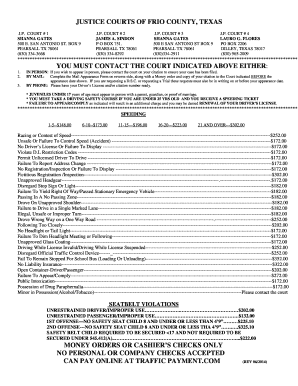 Fillable Online justice courts of frio county, texas you must contact ...