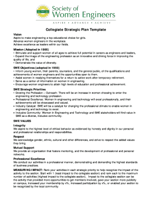 Fillable Online Collegiate Strategic Plan Template Fax Email Print ...