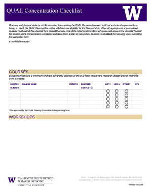 Fillable Online depts washington checklist form - University of Washington Fax Email Print ...