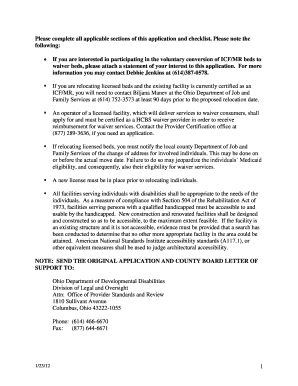 Fillable Online dodd ohio APPLICATION FOR A LICENSE TO OPERATE A ...
