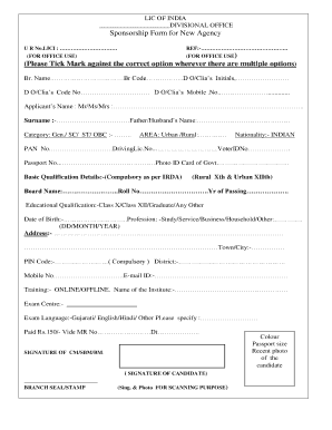 Fillable Online LIC OF INDIA RAJKOT DIVISIONAL OFFICE Fax Email Print ...