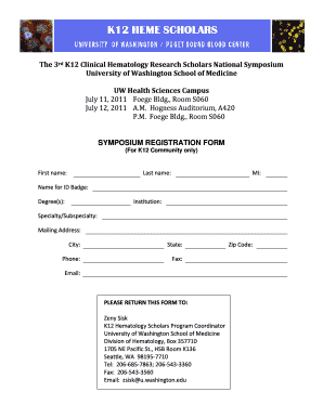 Fillable Online depts washington to download the Symposium Registration ...