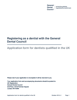 Fillable Online gdc-uk Registering as a dentist with the General Fax Email Print - pdfFiller