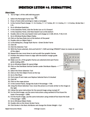 Fillable Online InDesign Lesson #4: Formatting - Montgomery ISD Fax ...