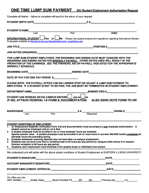 Fillable Online eiu ONE TIME LUMP SUM PAYMENT Fax Email Print - pdfFiller