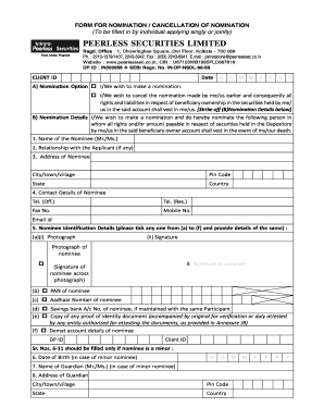 Fillable Online peerlesssec co Peerless NSDL Nomination Form.p65 ...