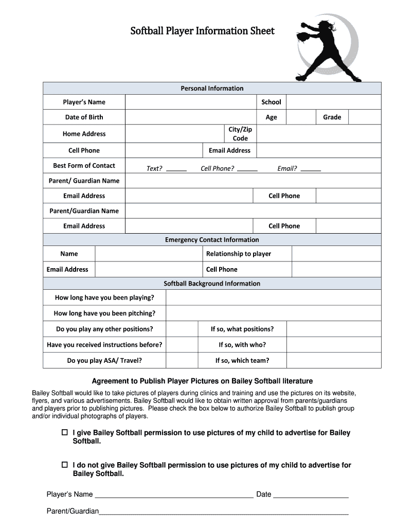 Printable Blank Player Profile Template Printable Templates