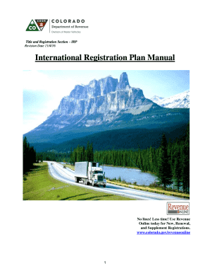 Fillable Online colorado International Registration Plan Manual ...