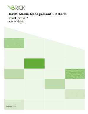 Fillable Online VBrick Rev Admin Guide. Admin Features Fax Email Print ...