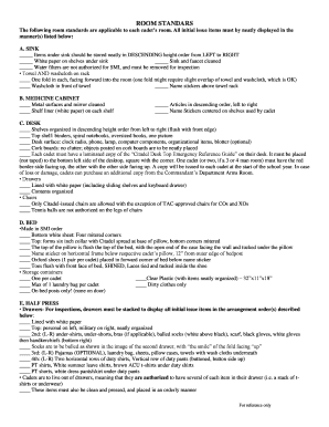 Fillable Online citadel ROOM STANDARS - citadel Fax Email Print - pdfFiller