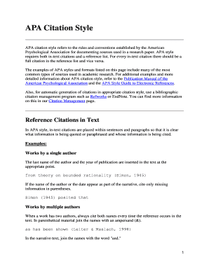 Fillable Online APA citation style refers to the rules and conventions ...