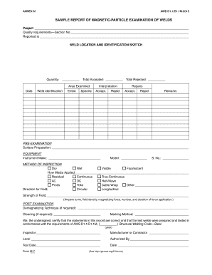 Fillable Online aws sample report of magnetic-particle examination of ...