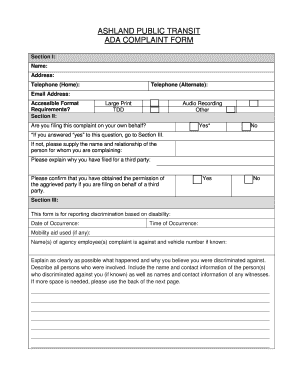 Fillable Online ASHLAND PUBLIC TRANSIT Fax Email Print - pdfFiller