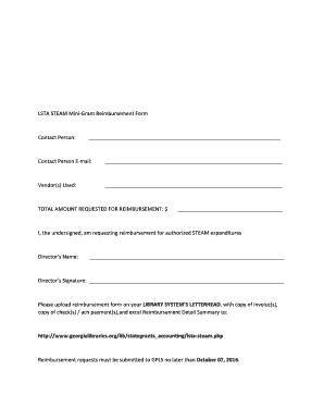 Fillable Online georgialibraries LSTA STEAM Mini Grant Cover Sheet ...