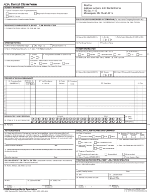 Fillable Online Dental Claim Form - www11.anthem.com Fax Email Print ...