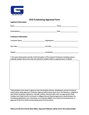 Fillable Online GHS Fundraising Approval Form Fax Email Print - pdfFiller