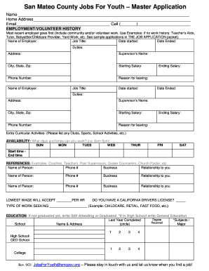 Fillable Online hsa smcgov pdfSMCJFY Master Application Form 2016 ...
