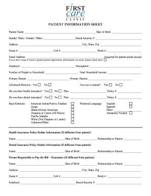 Fillable Online Patient Name: Date of Birth: Fax Email Print - pdfFiller