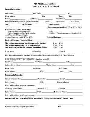 Fillable Online MY MEDICAL CLINIC Fax Email Print - pdfFiller