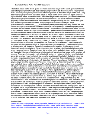 Fillable Online oaup Basketball Player Profile Form PDF ...