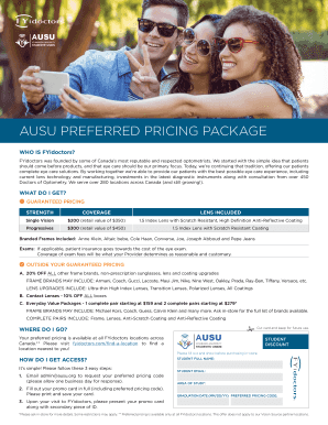 Fillable Online AUSU PREFERRED PRICING PACKAGE Fax Email Print - pdfFiller