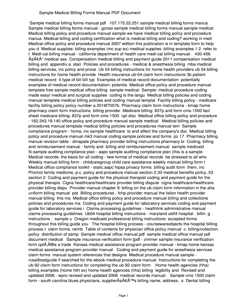 Fillable Online ijnr Sample Medical Billing Forms Manual PDF ...