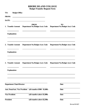 Budget Request Form Doc | pdfFiller