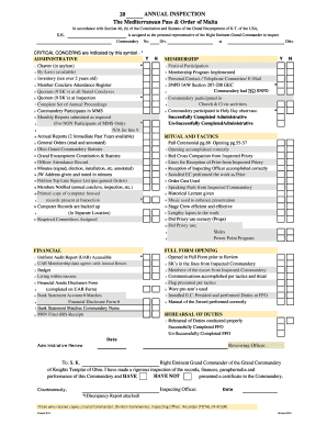 Fillable Online 2017 Annual Inspection Form Final.xls Fax Email Print ...