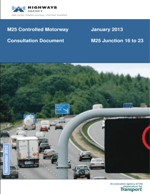 Fillable Online M25 controlled motorway, junction 16 to 25. M25 ...