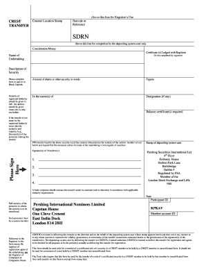 Fillable Online CREST Transfer Form - Cantor Fitzgerald Ireland Fax ...