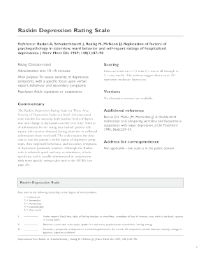 Fillable Online Raskin Depression Rating Scale Fax Email Print - pdfFiller