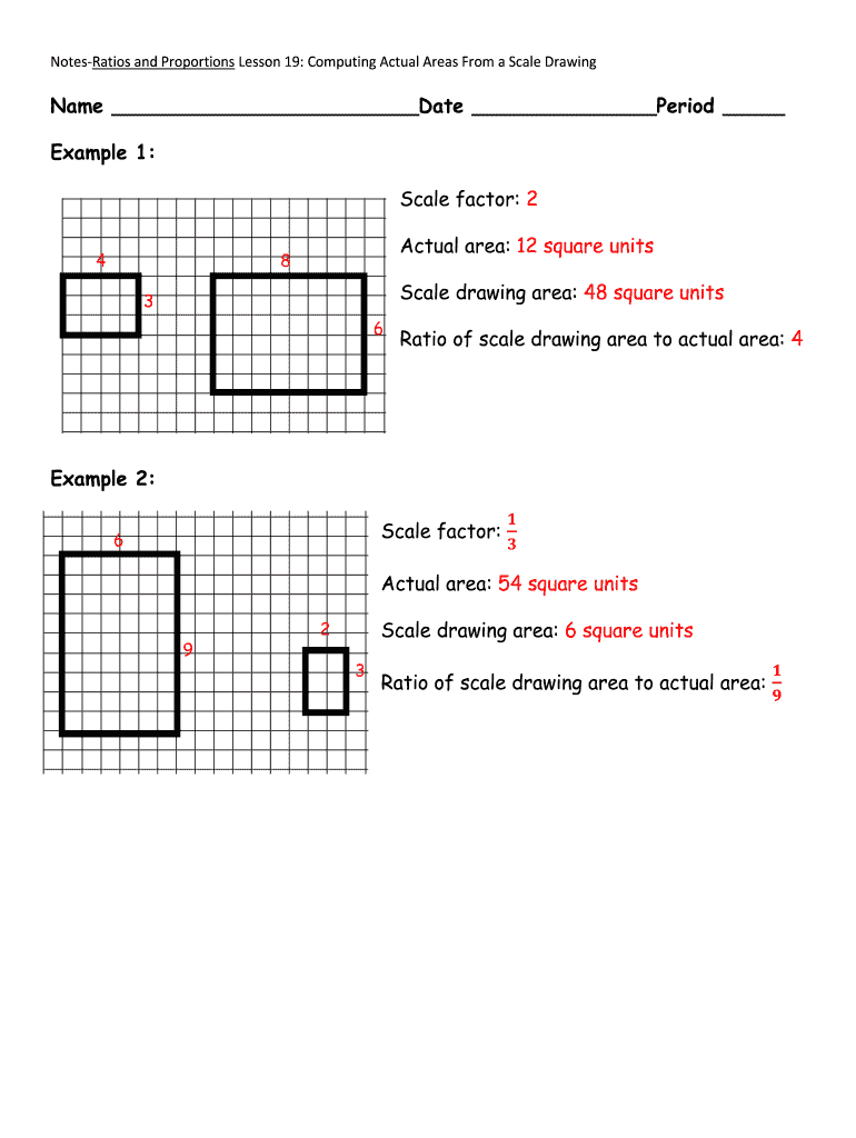 Fillable Online Notes-Ratios and Proportions Lesson 19: Computing ...