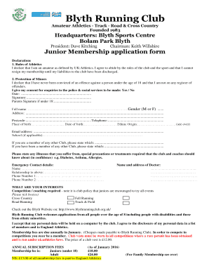 Fillable Online blythrunningclub org Blyth Running Club Fax Email Print ...
