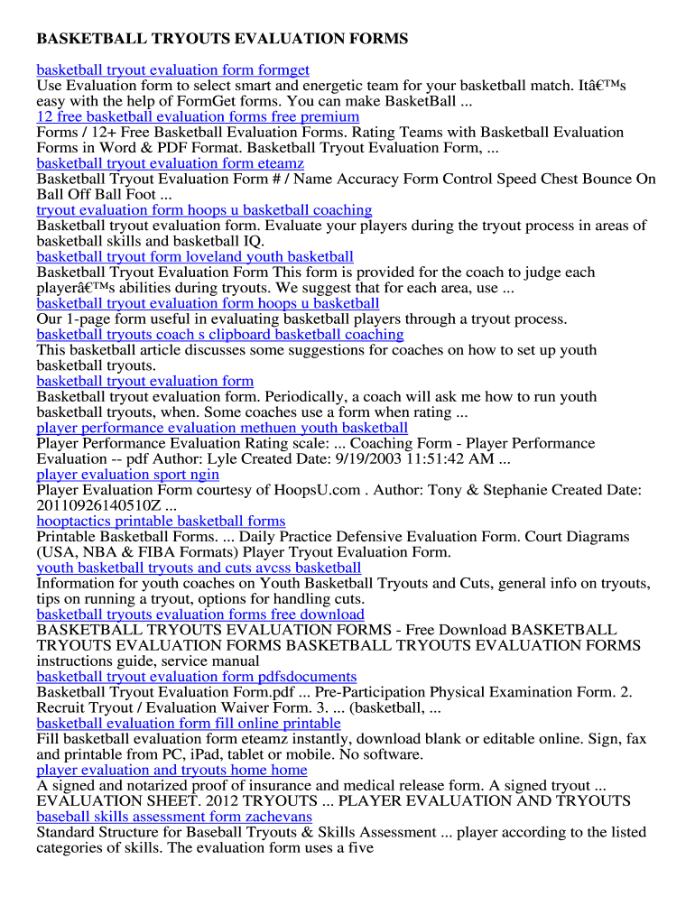 Fillable Online na9x basketball tryouts evaluation forms. Download Free ...