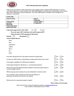 Fillable Online Please return this form, along with supporting materials, to ... - ASGE Fax ...
