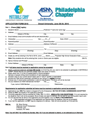 Fillable Online drexel application form - Drexel University - drexel ...