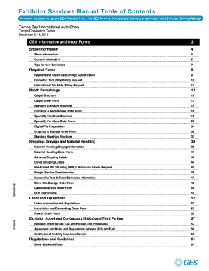 Fillable Online GES Exhibitor Info & Service Order Forms - 2016-Model ...