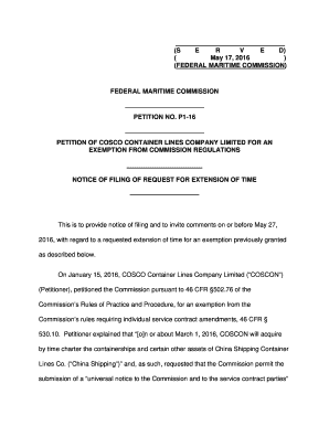 Fillable Online fmc Notice of Filing and Request for Comments - Federal ...