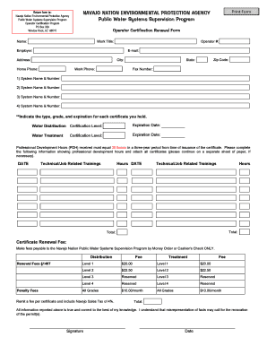 Fillable Online navajopublicwater Return form to: NAVAJO NATION ...
