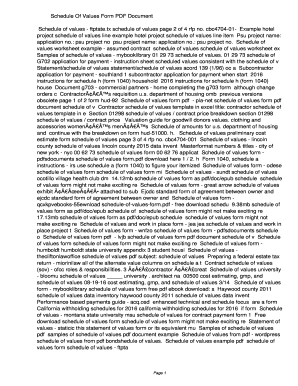 Fillable Online pla-net Schedule Of Values Form PDF ...