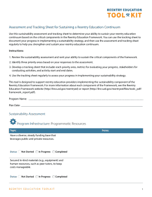 Fillable Online Reentry Education Framework - Assessment and Tracking ...