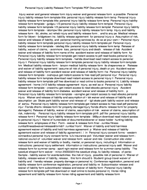 Fillable Online qeqt Personal Injury Liability Release Form Template ...