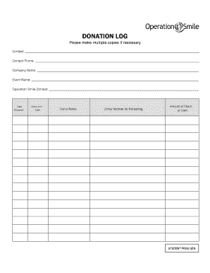 Fillable Online DONATION LOG Fax Email Print - pdfFiller