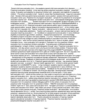 Fillable Online rqsbi Evaluation Form For Preschool Children ...