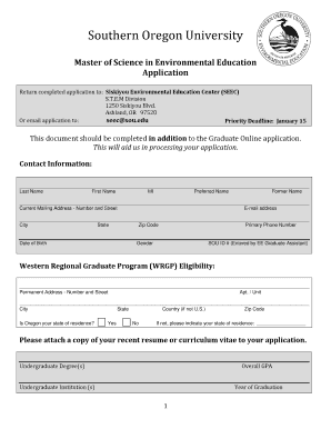 Fillable Online inside sou Southern Oregon University - inside.sou.edu ...