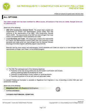 Fillable Online ss prerequisite 1: construction activity pollution ...