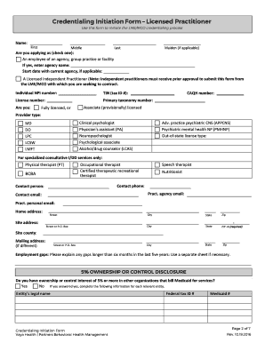 Fillable Online Credentialing Initiation Form: Fax Email Print - pdfFiller
