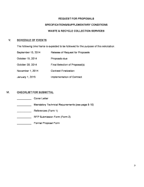 Fillable Online Request for Proposal - Waste & Recycle Collection ...