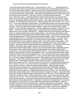 Fillable Online bdwn Truck Driver Performance Review Sample PDF ...